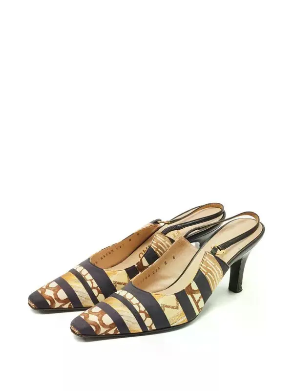 FERRAGAMO Square Toe Slingback Pumps