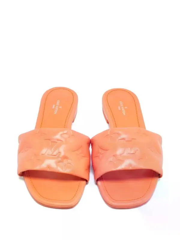 LOUIS VUITTON Monogram-embossed Leather Sandals