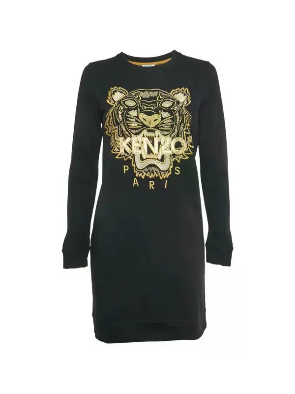 Kenzo Tiger-embroidered Cotton Mini Dress