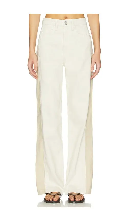Rag & Bone Logan Spliced Wide Leg Jeans - Two Tone Stone