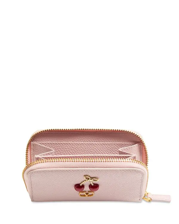 Valentino Garavani Cherryfic Vlogo Mini Zip Wallet