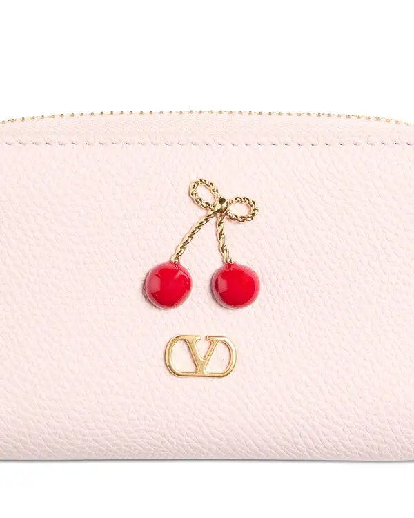 Valentino Garavani Cherryfic Vlogo Mini Zip Wallet