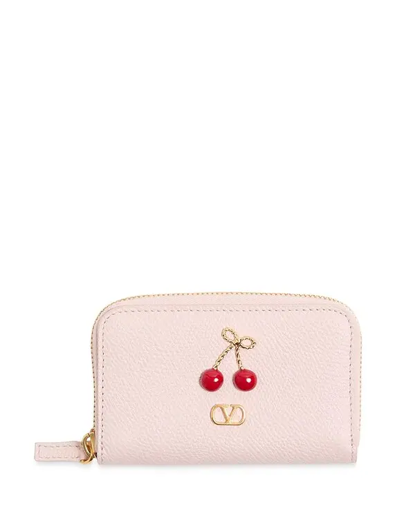 Valentino Garavani Cherryfic Vlogo Mini Zip Wallet - Rose Quartz