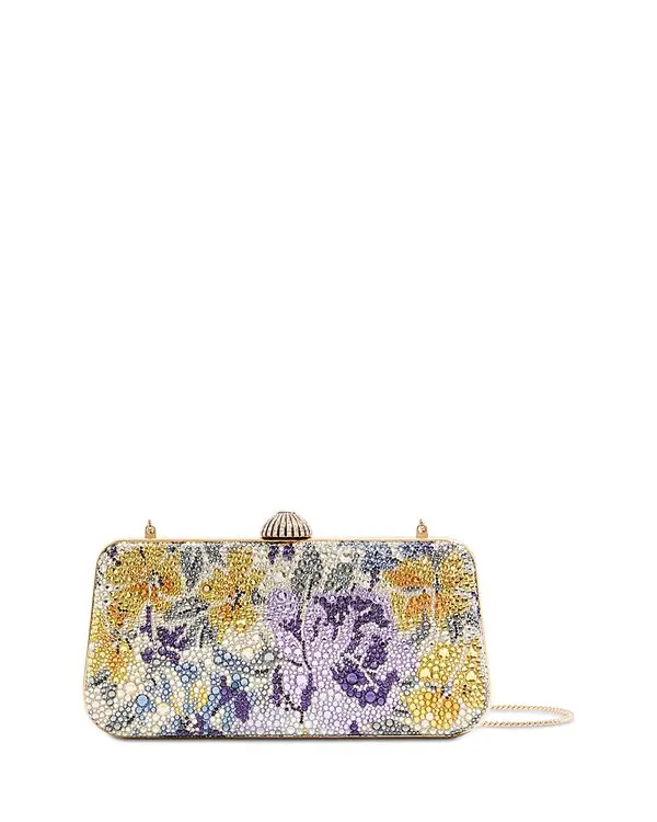 Valentino Garavani Carry Secrets Rhinestone Floral Print Leather Minaudiere Bag - Multi