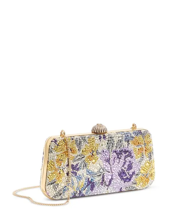 Valentino Garavani Carry Secrets Rhinestone Floral Print Leather Minaudiere Bag - Multi