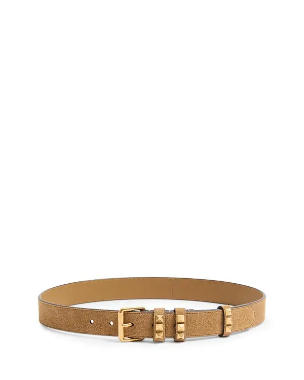 Valentino Garavani Flaneuse Suede Leather Belt - Beige
