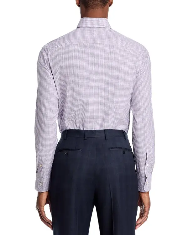 Canali Regular Fit Micro Check Sport Shirt