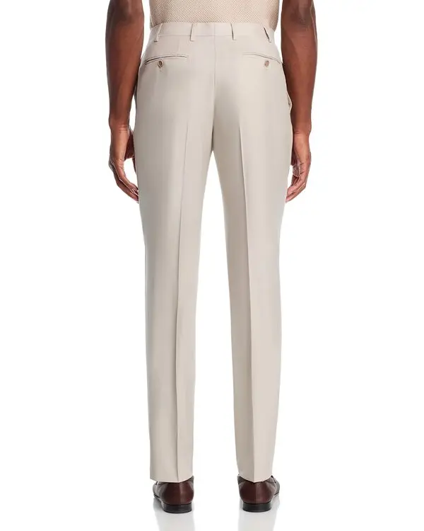 Canali Siena Flat Front Wool Trousers