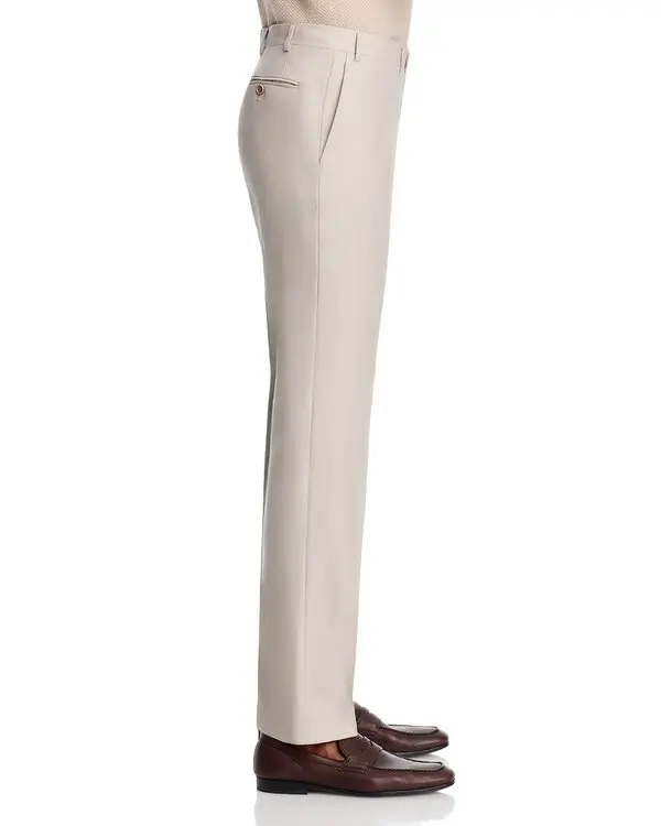 Canali Siena Flat Front Wool Trousers