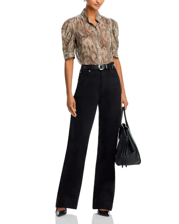 FRAME The Paisley Gillian Silk Blouse - Ecru Multi