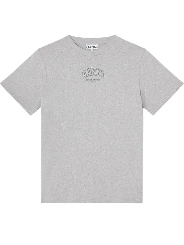 GANNI T-shirt With Logo - Grey