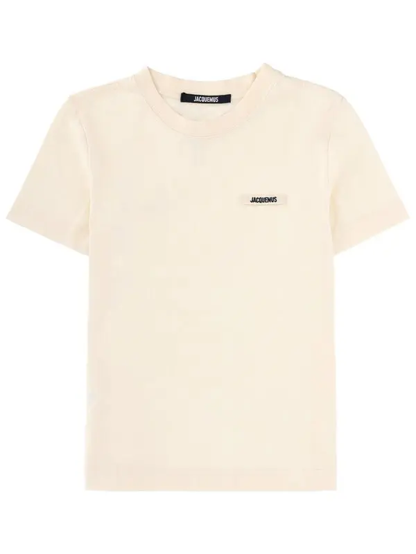 Jacquemus Grosgrain Short Sleeve T-shirt - Beige