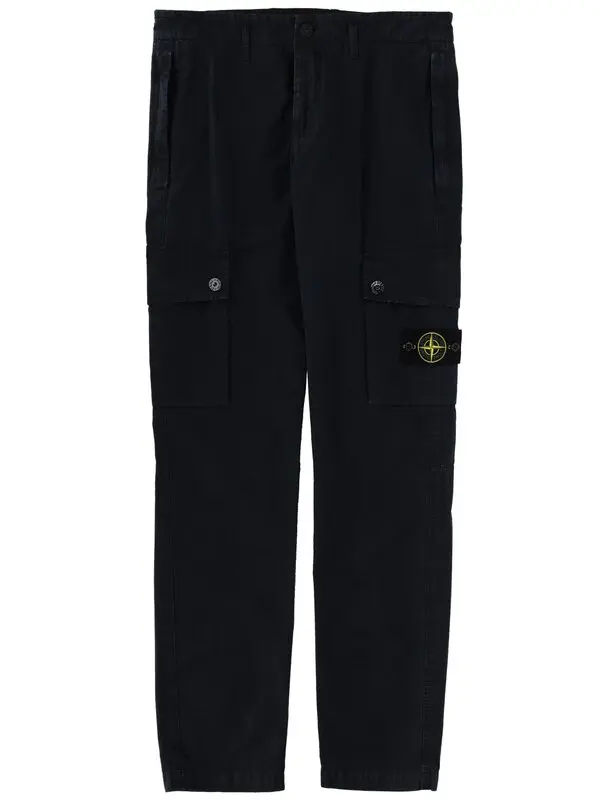 Stone Island Cargo Pants With Logo Patch - Blue