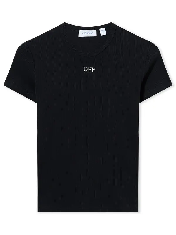 Off-White Basic T-shirt With Logo - Black