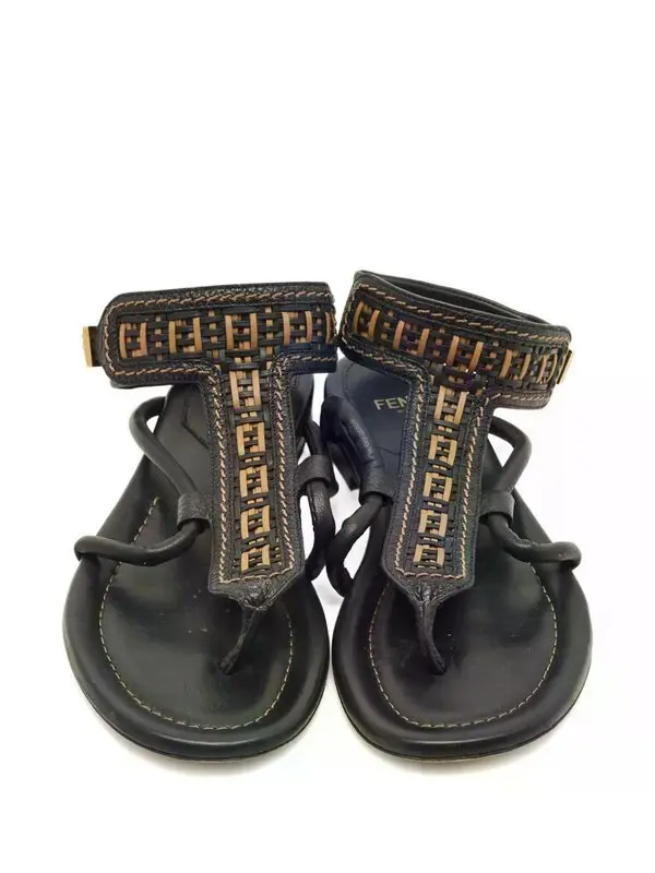 Fendi Leather Ankle Strap Sandals