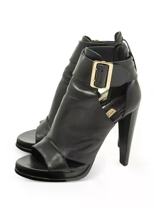 Burberry Leather Cut-out Ankle Boots