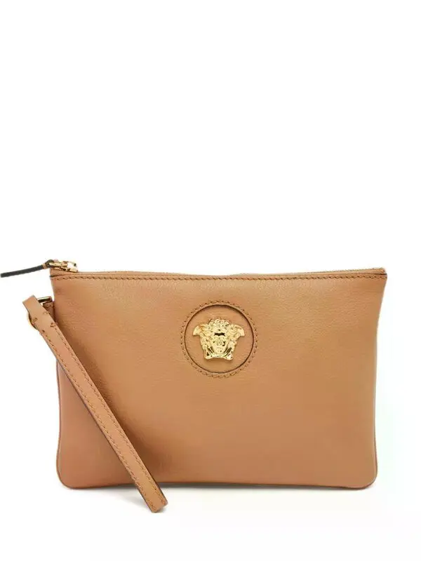 Versace Leather Pouch With Detachable Strap