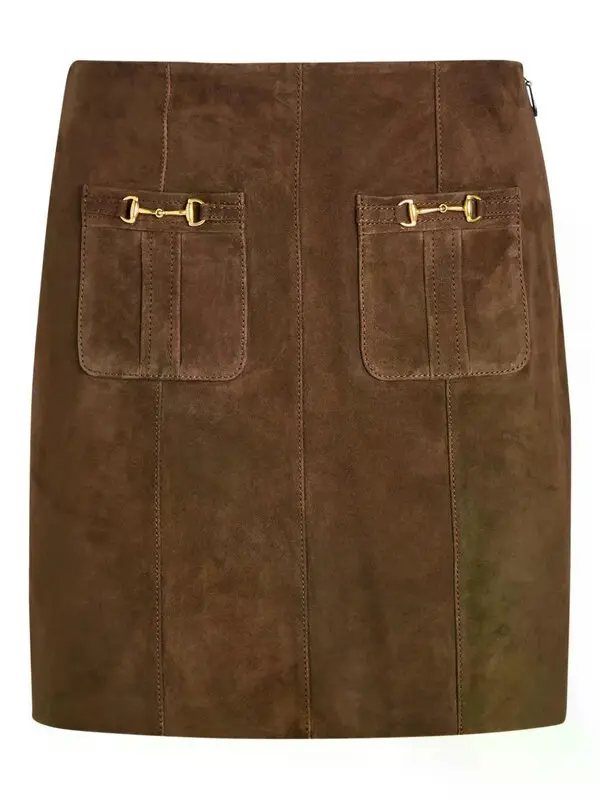 Rixo Wiley Pocket Mini Skirt - Brown