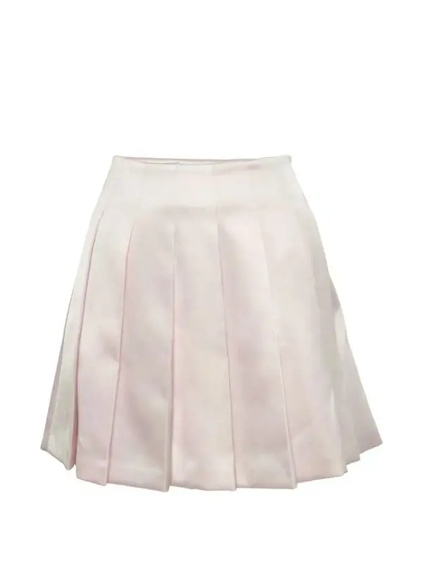 SELF-PORTRAIT Satin Pleated Mini Skirt