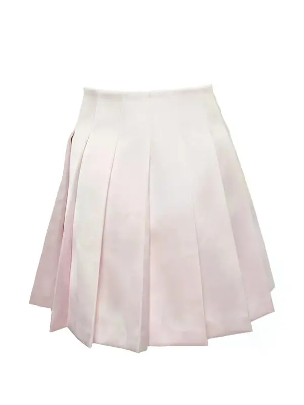 SELF-PORTRAIT Satin Pleated Mini Skirt