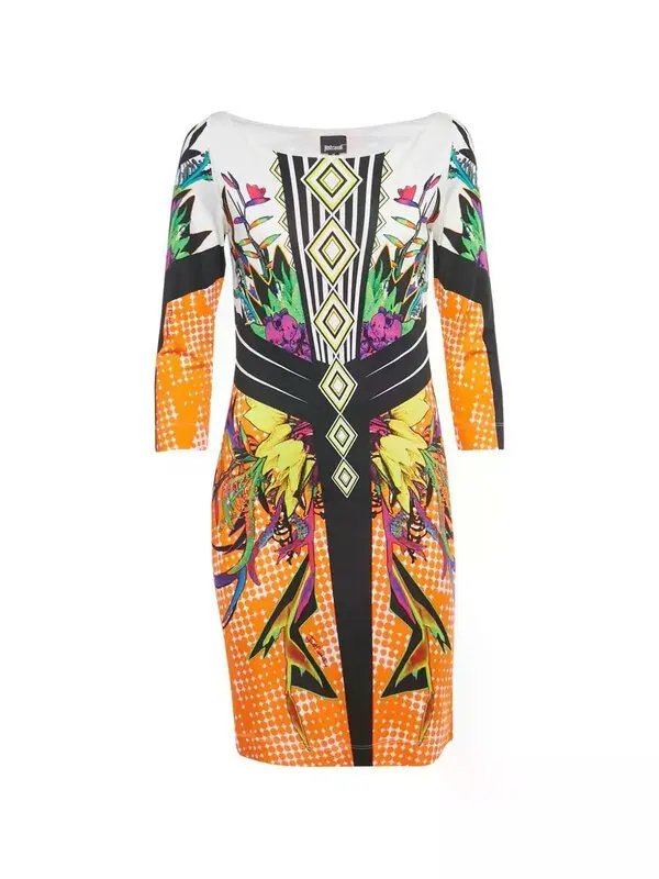 Just Cavalli Geometric-pattern Midi Dress