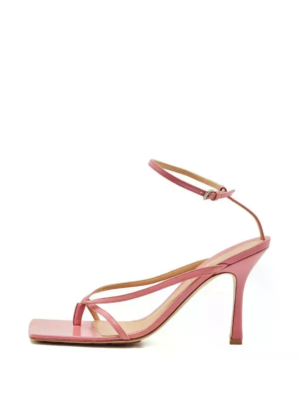 Bottega Veneta Square-toe Leather Sandals - Pink