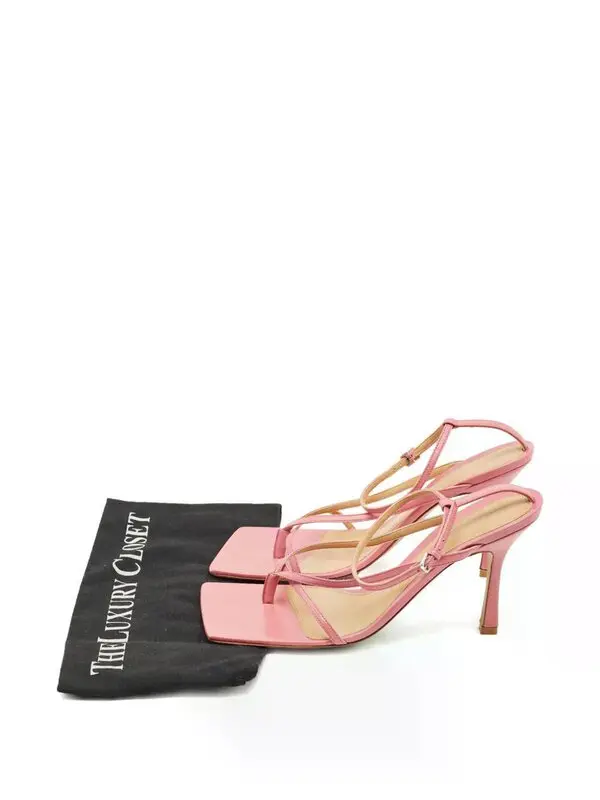 Bottega Veneta Square-toe Leather Sandals - Pink