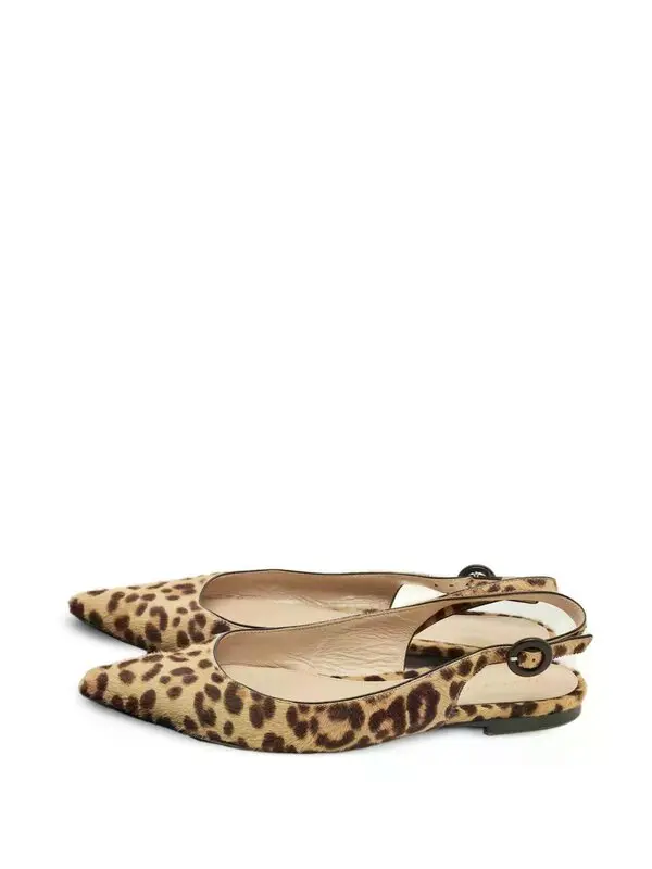 GIANVITO ROSSI Anna Leopard-print Flat Pumps - Neutrals