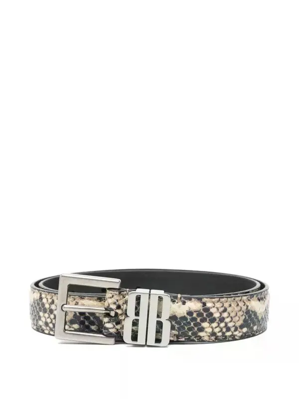 Balenciaga Loop Embossed Belt - Neutrals