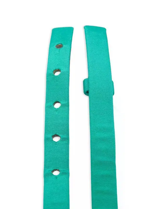 Oscar De La Renta Satin Crystal Belt - Green