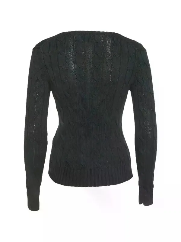 Polo Ralph Lauren Cable-knit V-neck Sweater - Black