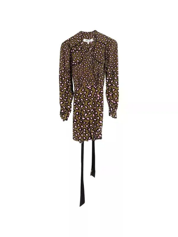 Diane Von Furstenberg Ella Wrap-effect Leopard-print Playsuit - Brown