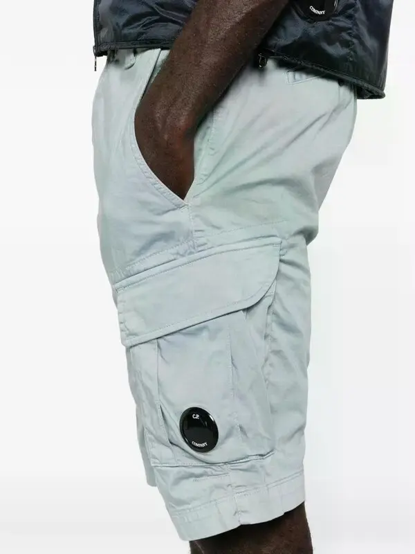 C.P. COMPANY Stretch Sateen Cargo Lens Shorts - Blue