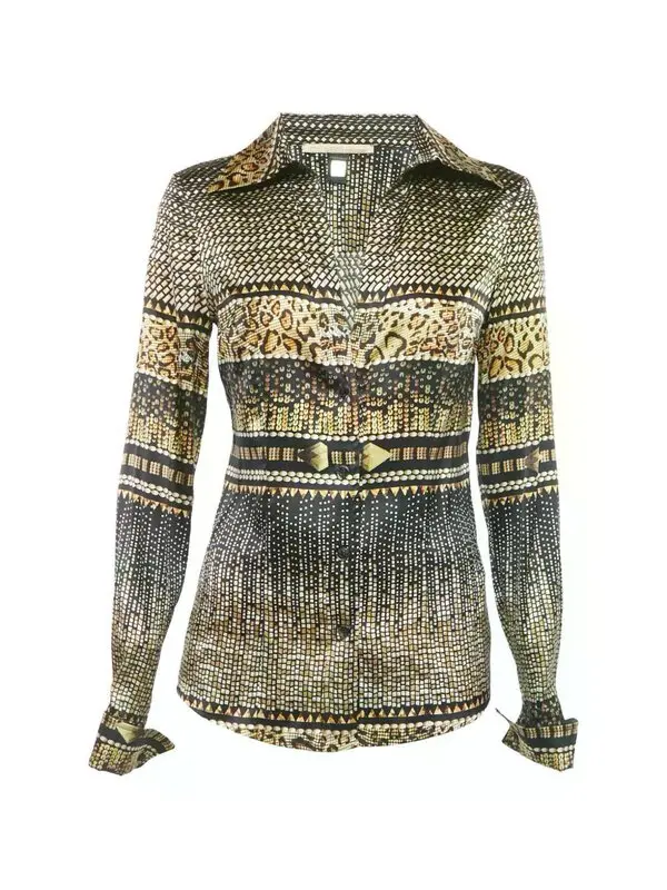 Roberto Cavalli Satin Print Top