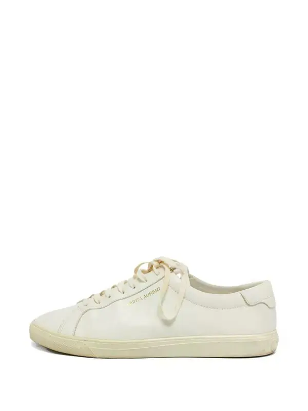 Saint Laurent Andy Calf Leather Sneakers - White