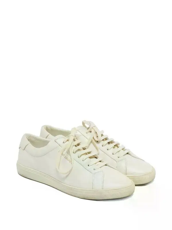 Saint Laurent Andy Calf Leather Sneakers - White