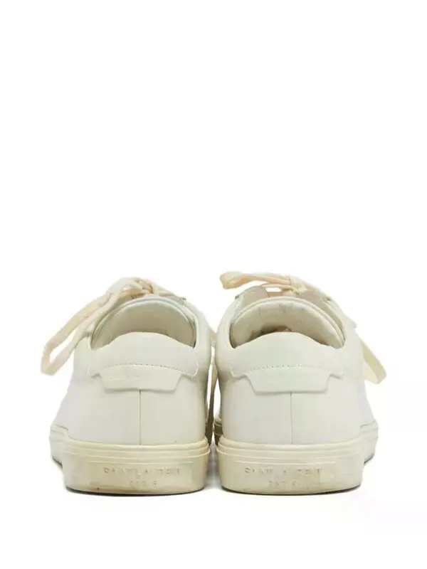 Saint Laurent Andy Calf Leather Sneakers - White