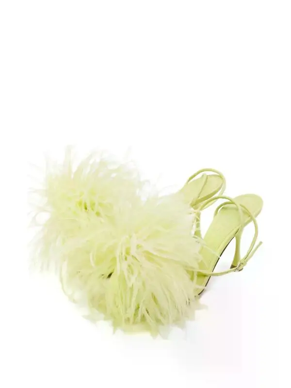 Bottega Veneta Feather Embellished Sandals - Green