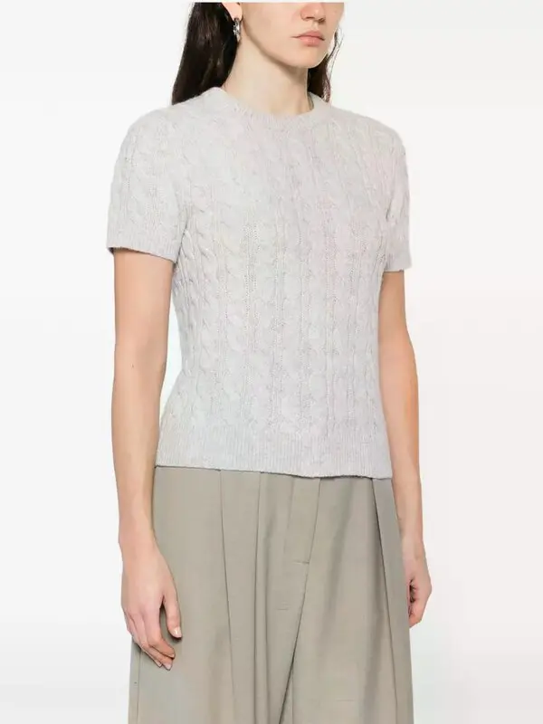 Vince Cable-knit T-shirt - Grey