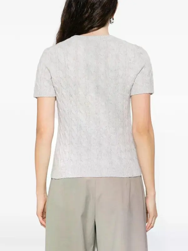 Vince Cable-knit T-shirt - Grey