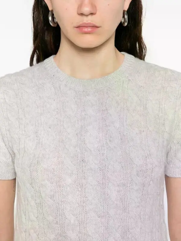 Vince Cable-knit T-shirt - Grey