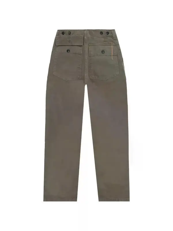 FORTELA Jerry Button Cotton Straight Trousers - Grey