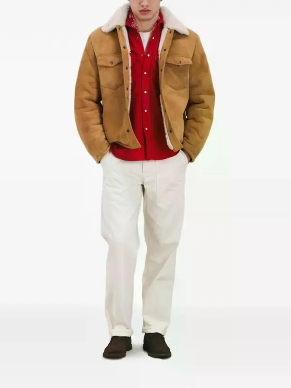 FORTELA Quarter Patch-pocket Shearling Jacket - Brown