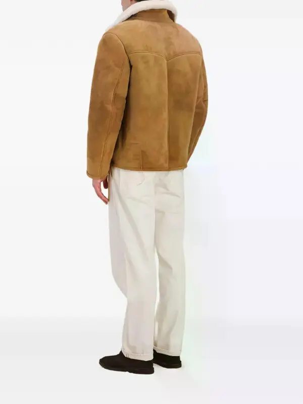 FORTELA Quarter Patch-pocket Shearling Jacket - Brown