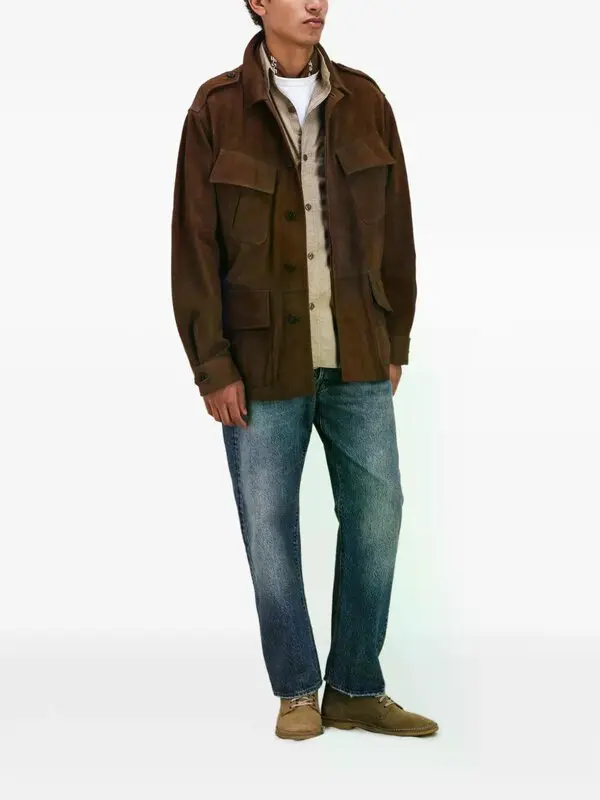 FORTELA Four-pocket Suede Jacket - Brown