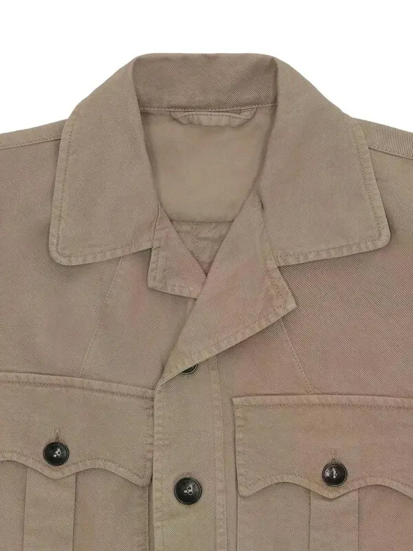 FORTELA Clint Belted Herringbone Jacket - Neutrals