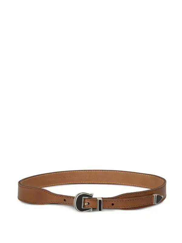 FORTELA Leather Buckle Belt - Brown