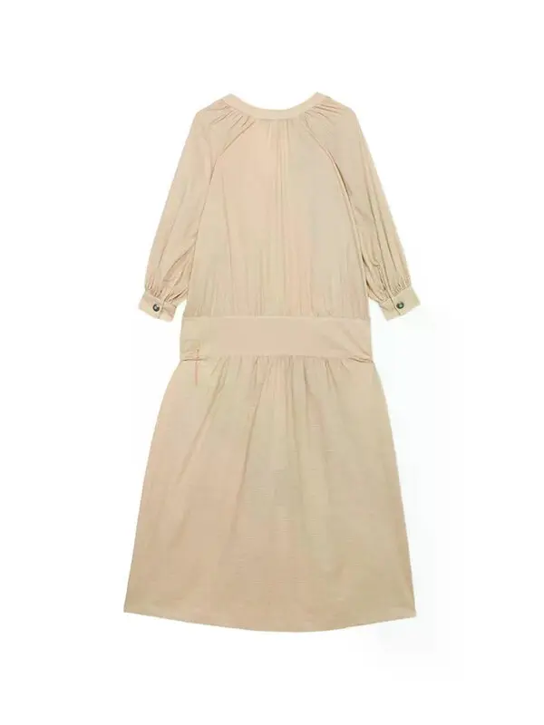 FORTELA Violet Mandarin-collar Maxi Dress - Neutrals