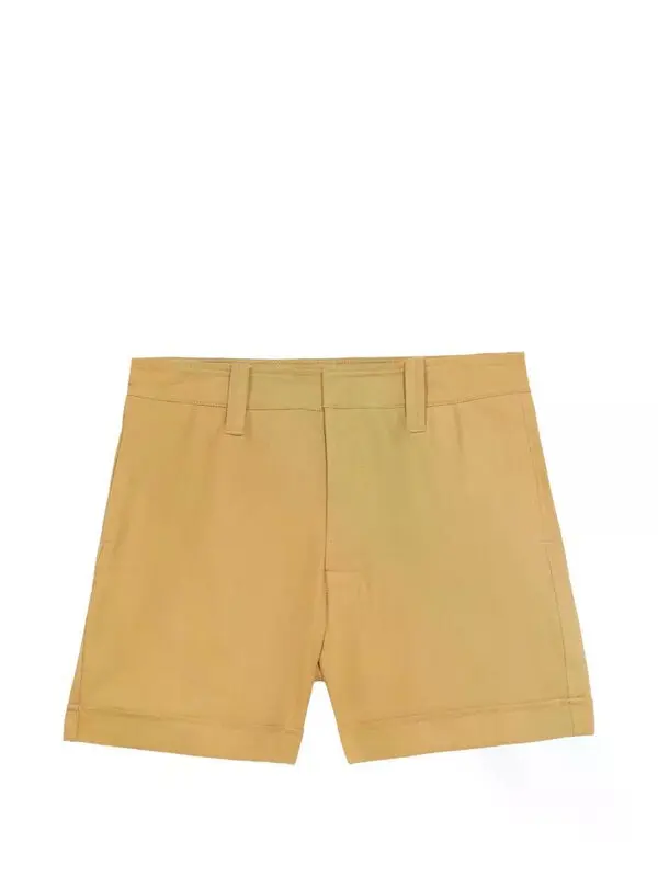 FORTELA Bedford Zigzag Stitch Cotton Bermuda Shorts - Brown
