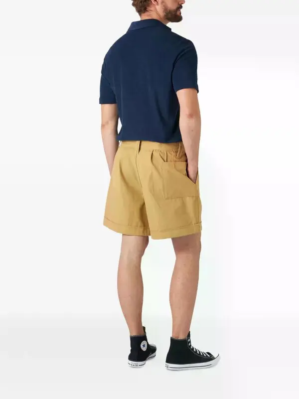 FORTELA Bedford Zigzag Stitch Cotton Bermuda Shorts - Brown